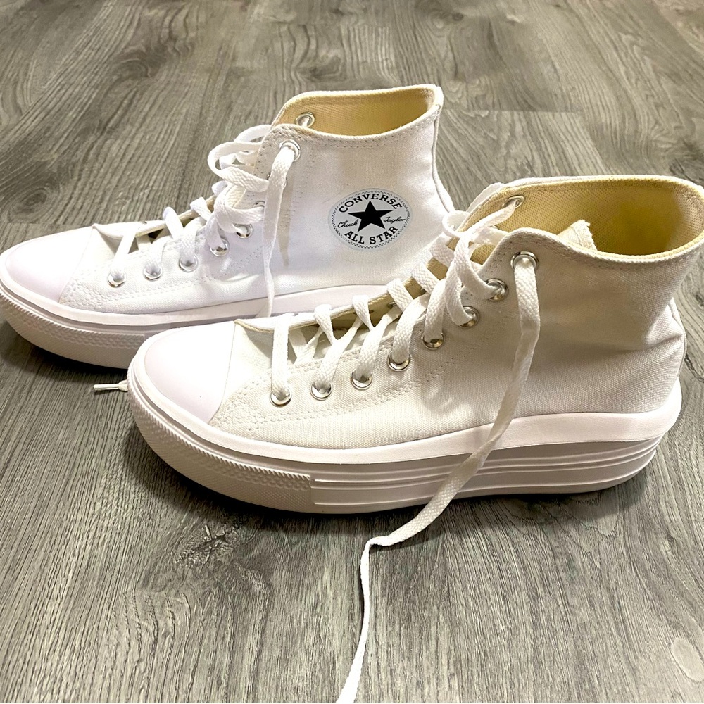 Converse Chuck Taylor All Star Move Womens White Plat… - Gem